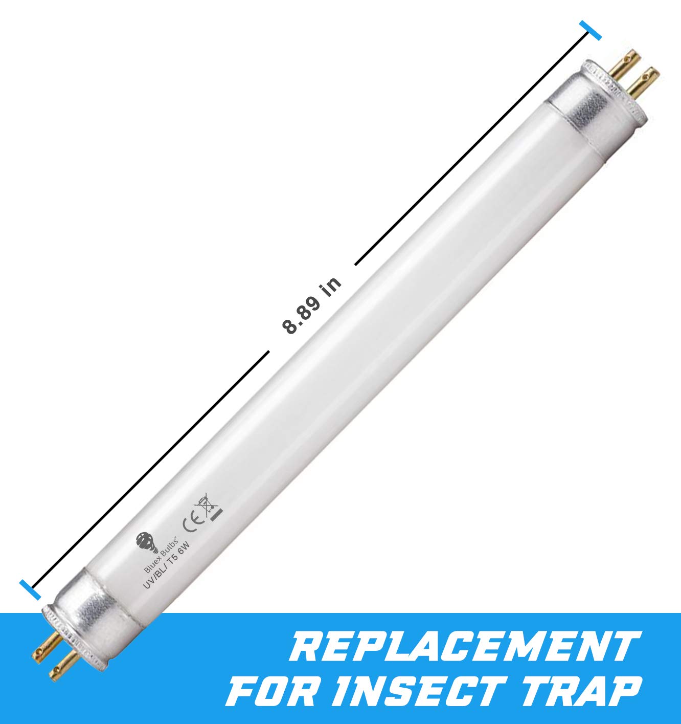 2 Pack 6 Watt Replacement Bulbs F6T5/BL Fluorescent Tube G5 Base 9 inch Full Length Replacement for DT2000XL and DT2000XLP and DT3012