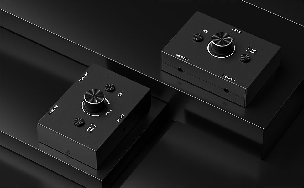 3.5mm Stereo Audio Switch Audio Switcher Passive Speaker Headphone Manual Selector Splitter Box Audio Sharing