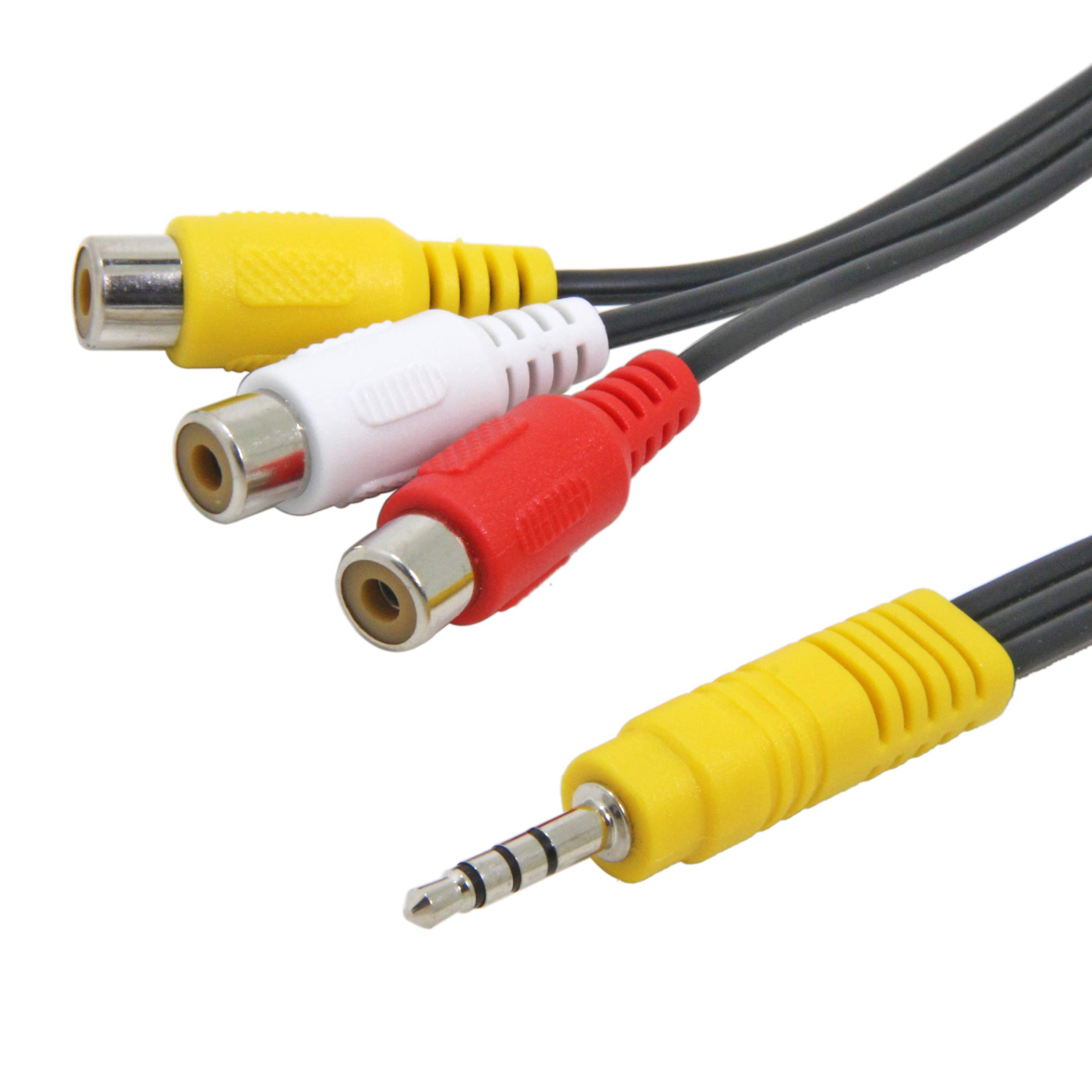 3.5mm to RCA AV Cable, AV Adapter for Samsung TV, Ancable 2-Pack 6-Inch(15cm) Component to 3.5mm Audio/Video Splitter for TV, DVD Player,Gamecube, Wii, Old Sega Saturn