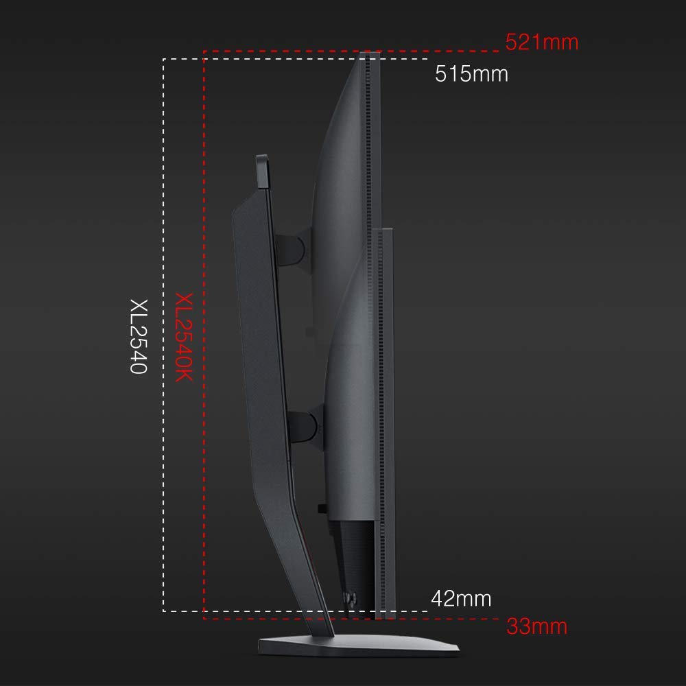 BenQ Zowie XL2540K 24.5 inch 240Hz Gaming Monitor | Smaller Base | Flexible Height & tilt Adjustment | XL Setting to Share | Customizable Quick Menu (Renewed)