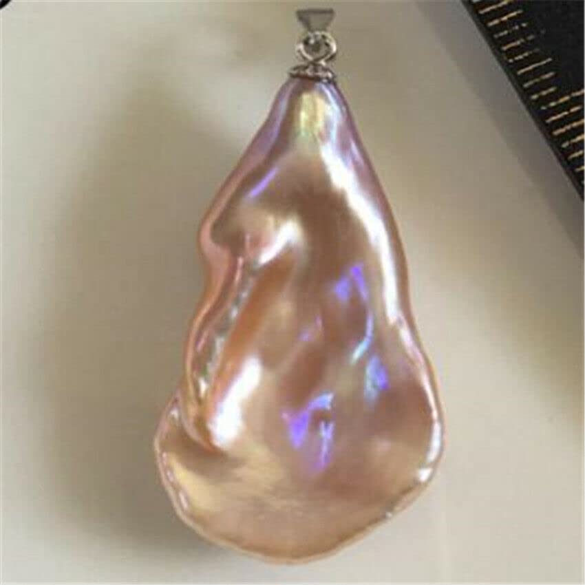 1pcs 15-18mm Pink Baroque Petal Pearl Pendant Flawless Charm Handmade Women
