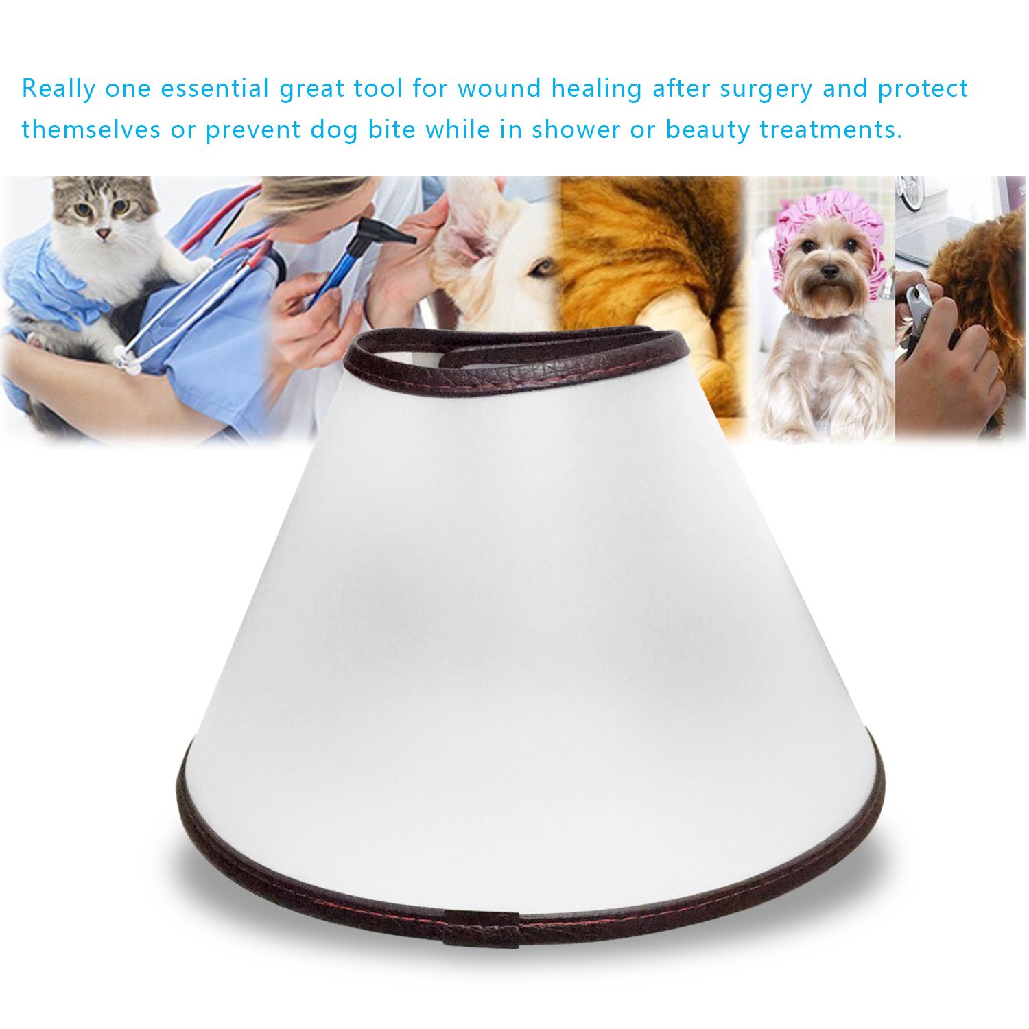 Adjustable Dog Elizabeth Collar Latest Upgrade Felicey Pet Protective Collar with Soft Edge Dog Neck Cone Recovery Cone Collar for Anti-Bite Lick, Surgery or Wound Healing (XXXXL)