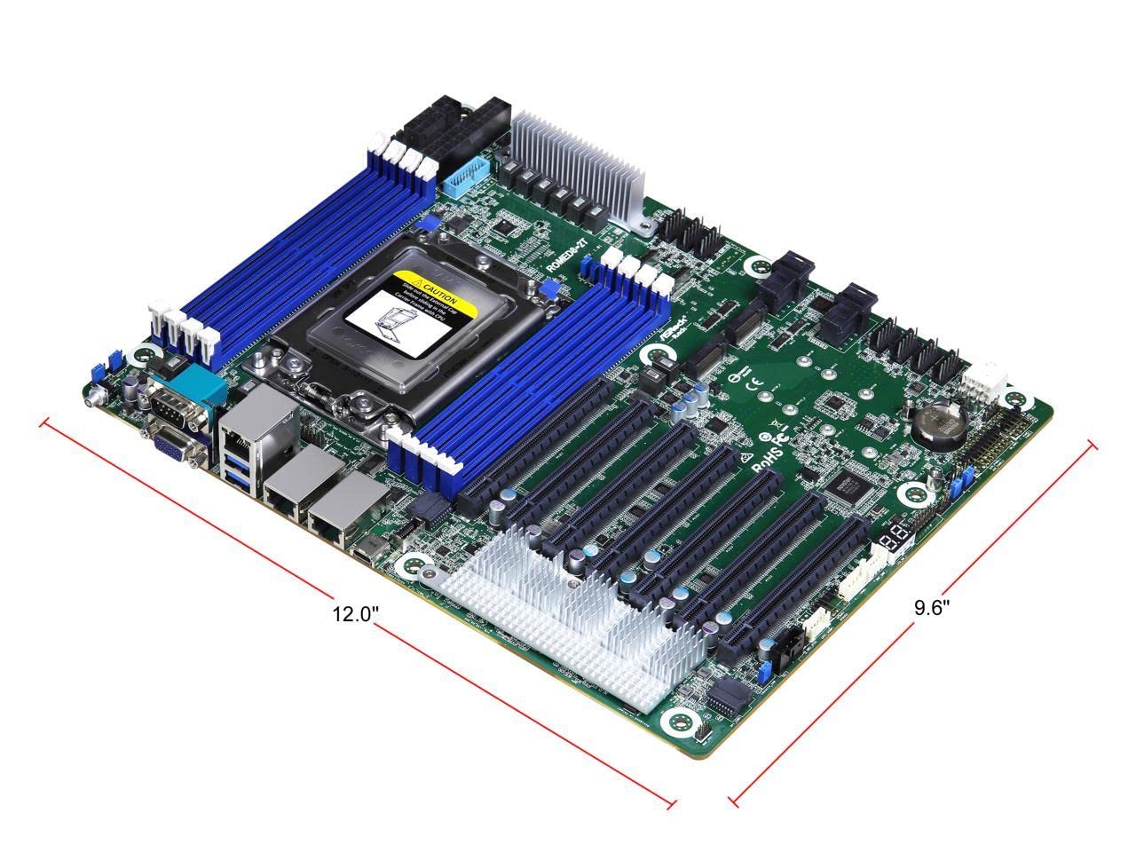 ASRock Rack ROMED8-2T Single Socket SP3 LGA 4094/ DDR4/ SATA3&USB3.1/ V&2GbE/ ATX Motherboard