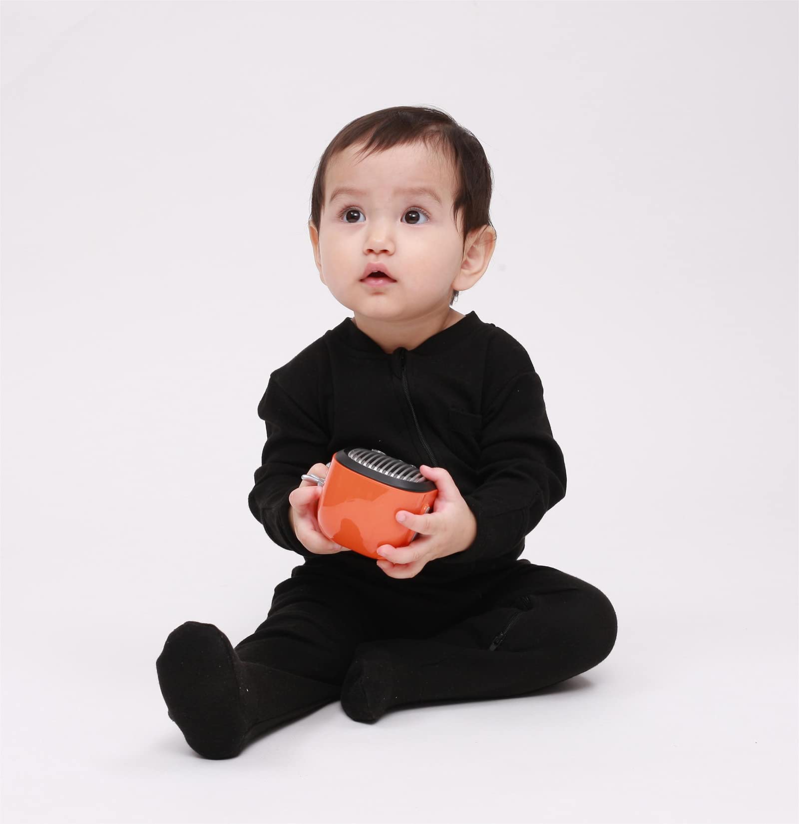 GLEAMING GRAIN Baby Boys Sleep and Play Black 12 Months Baby Cotton Sleeper Zip Front Footed Pajamas Black 9-12 Months 2PCS