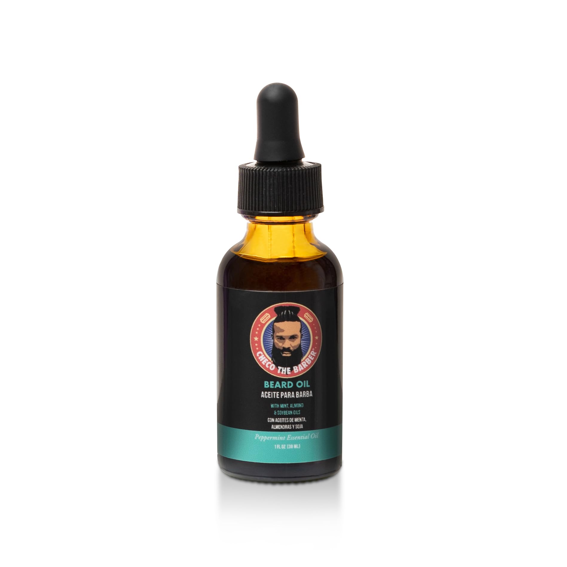 CHECO THE BARBER Beard Oil: with all mint, almond and soy oils, beard oil, with excellent and nourishing ingredients, Premium quality beard oil, (1 Fl oz)