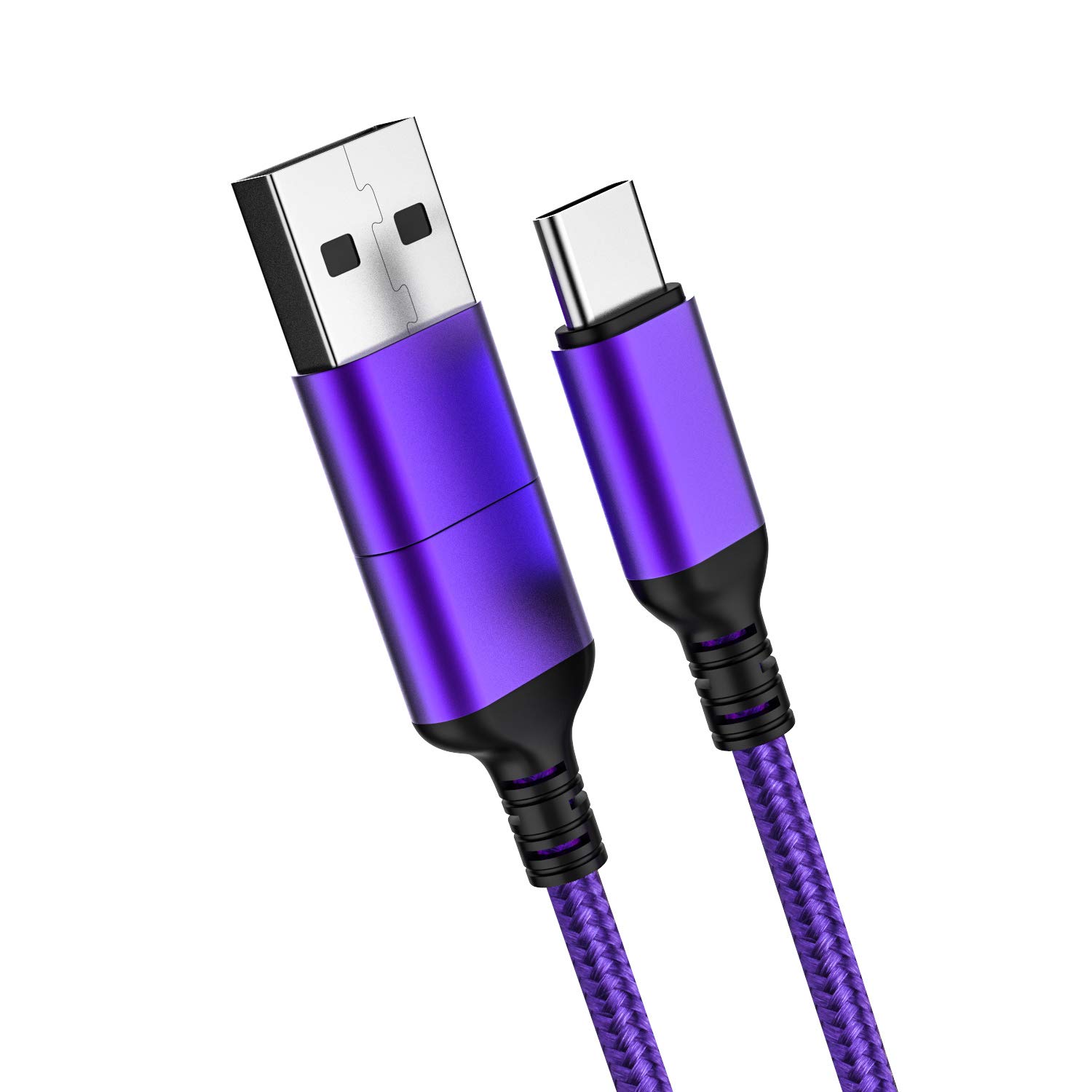 xiongweida (4ft+6ft 2pack) 2in1 USB to USB c to USB c Cable (Purple)