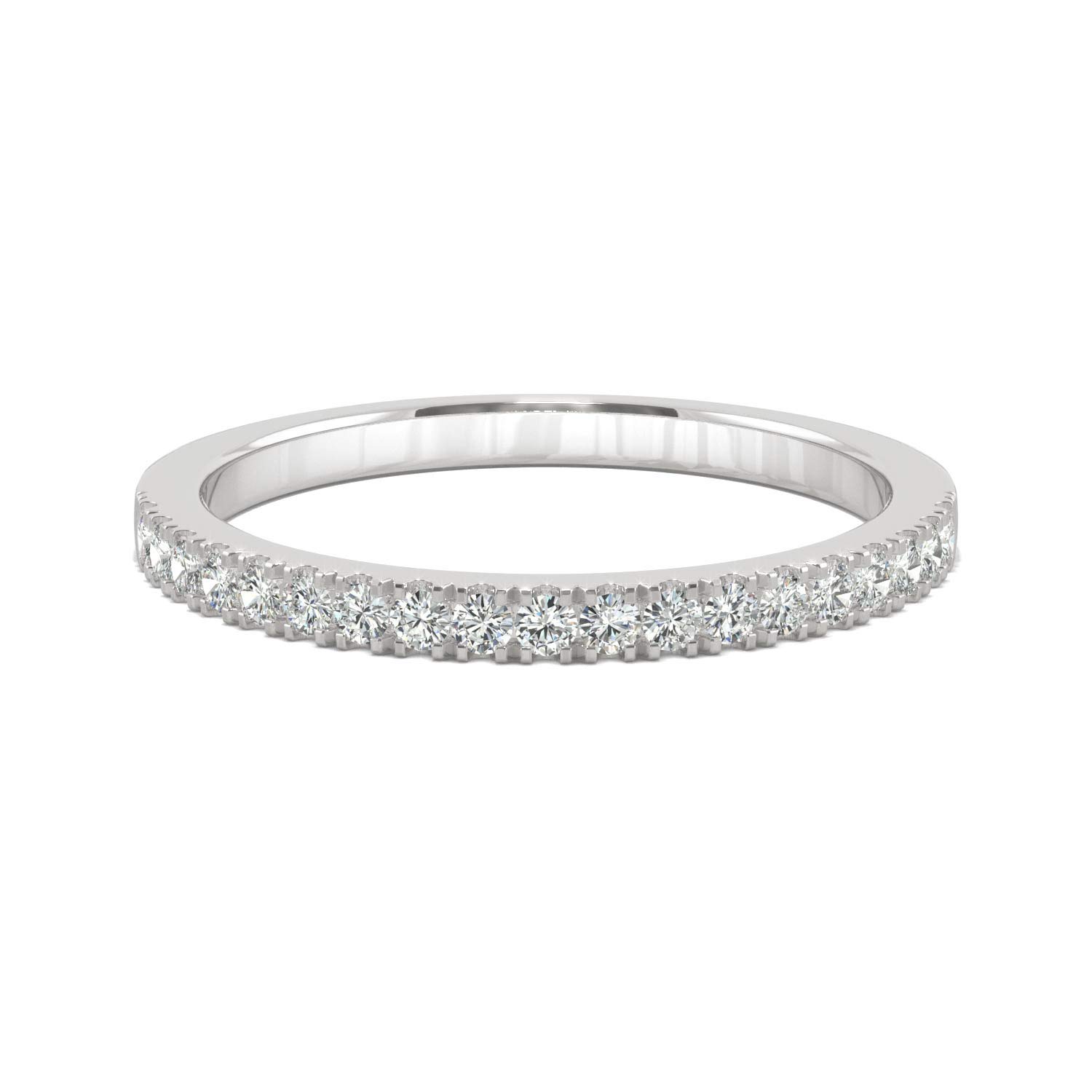 14K White Gold 1.5mm Round Moissanite Wedding Band-size 7 0.29cttw DEW by Charles & Colvard