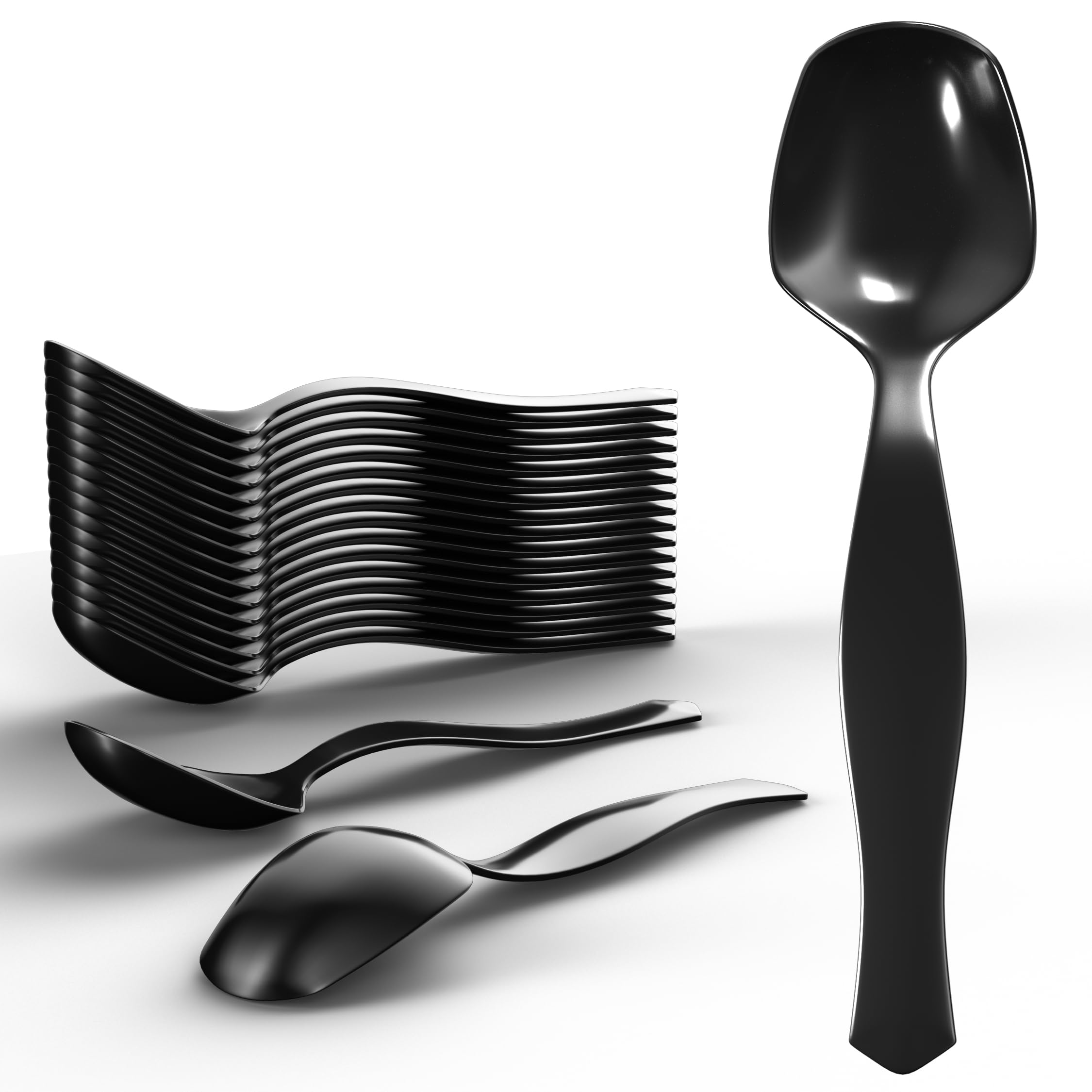 18 Pack Large Plastic Serving Spoons, Plastic Serving Utensils, Disposable Serving Spoons, Disposable Serving Utensils, Serving Spoons for Parties Buffet Catering, Heavy Duty Serving Spoons