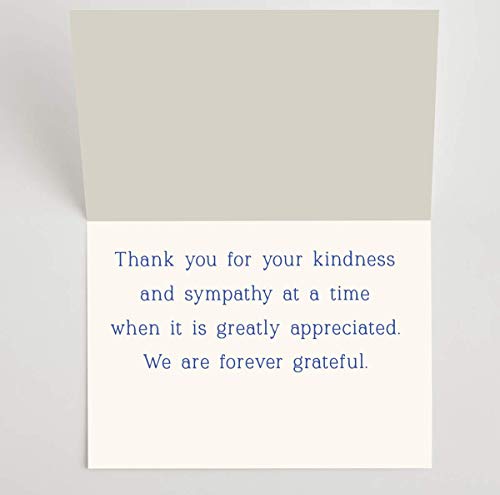 Floral Funeral Sympathy Bereavement Thank You Cards With Envelopes - Message Inside (50, Floral Butterfly)