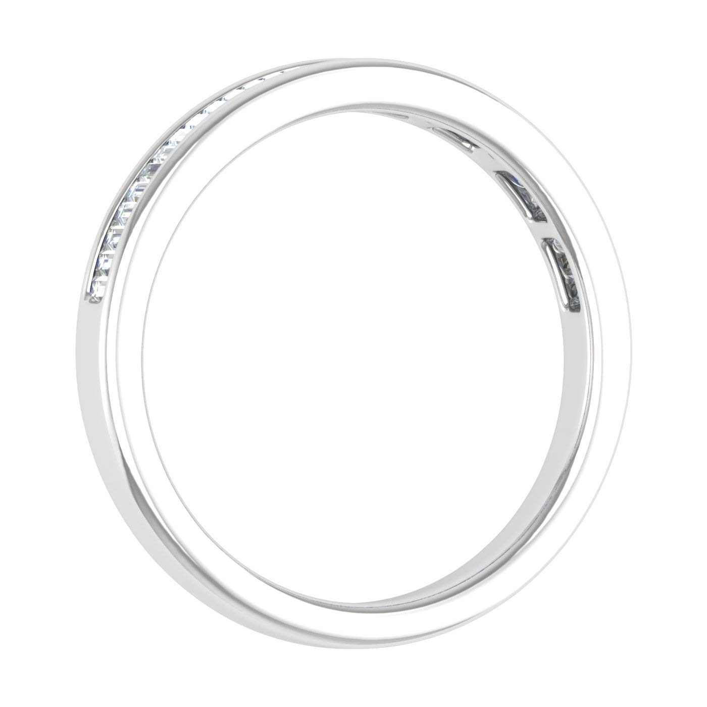 14K White Gold Channel Set Baguette Diamond Wedding Band (1/4 carat) (Ring Size 6)