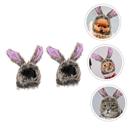 2 pcs Bunny Props Cloth Cosplay Plush Christmas Supplies Dog Clothes Hat Halloween Ear Easter Decorative Costume Headband Kitten Accessory Breathable Accessories Use Headdress