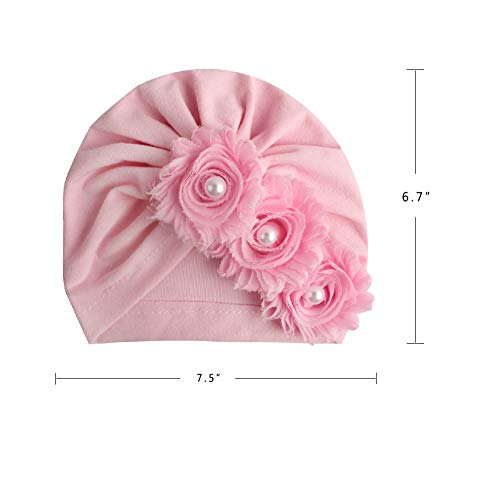 Baby Turban Bow Hats for Girls Infant Head Wrap Soft Knotting Cap for Toddler Kids (Color 2)