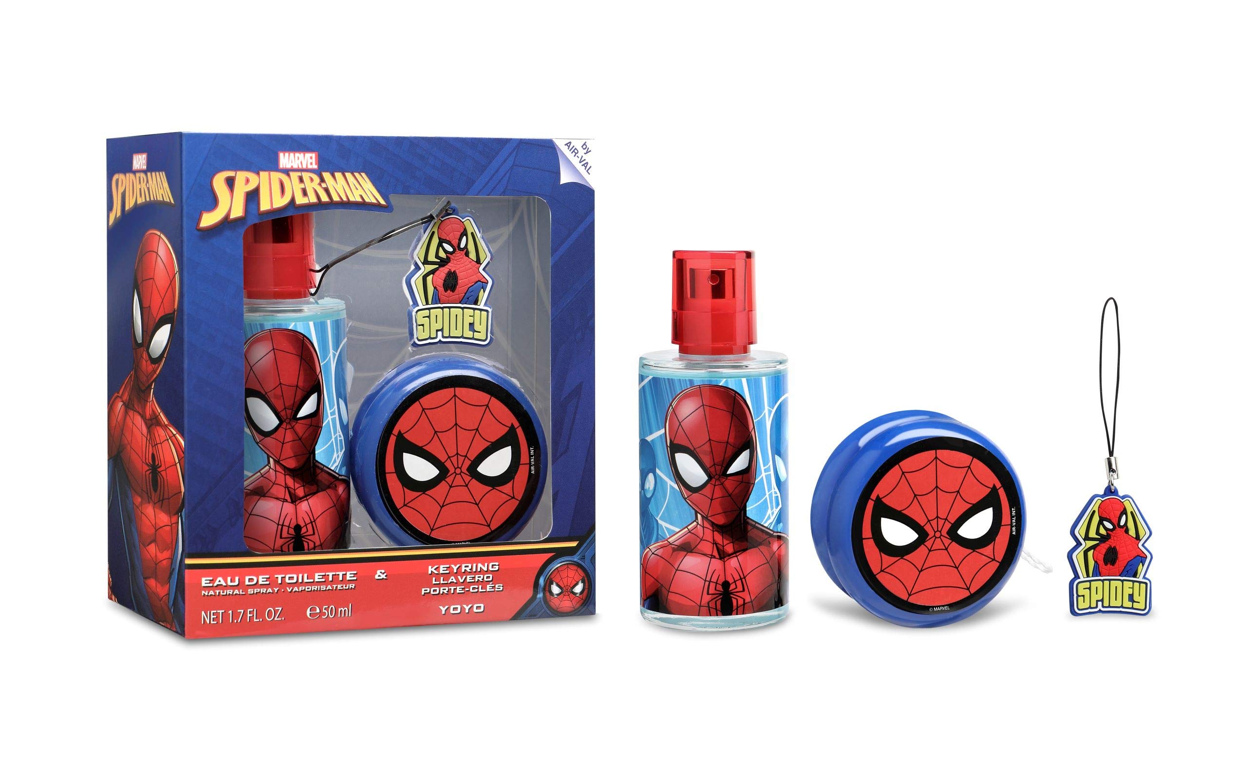 Marvel Spider Man Kids 1.7oz EDT Spray, Key Ring, Yoyo 3 Pc Gift Set