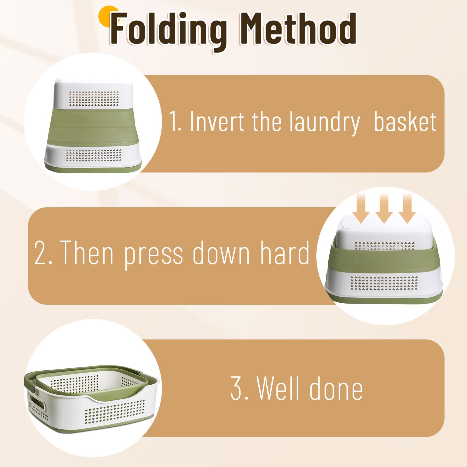 35L Collapsible Laundry Baskets Plastic with Handles,Removable Pop Up Storage Container,75L Clothes Laundry Hamper-Foldable Laundry Basket 0rganizer