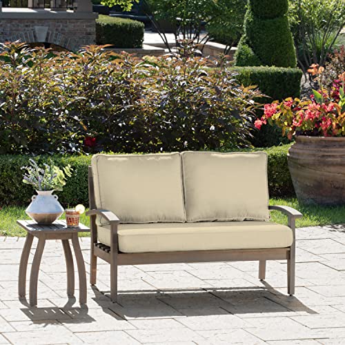 Arden Selections Outdoor Loveseat Cushion Set 46 x 26, Tan Leala