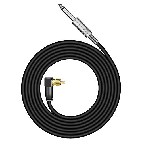 Tattoo Clip Cord RCA Connentor ADHERE 72 Inch Silicone Tattoo RCA Clip Cord Cartridge Pen Machine Cables 6ft Right Angle for Tattoo Machine Tattoo Power Supply Tattoo Wire Black