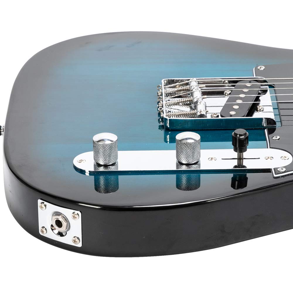 39 Inch Electric Guitar,Maple Fingerboard Electric Guitar SS Pickup Case & Accessories Pack Beginner Starter Package Beginner Kit for Starter (Blue)