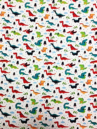 SheetWorld 100% Cotton Interlock Jersey Fitted Oval Crib Sheet, Fits Stokke Sleepi 26 x 47, Dinosaurs, Made in USA