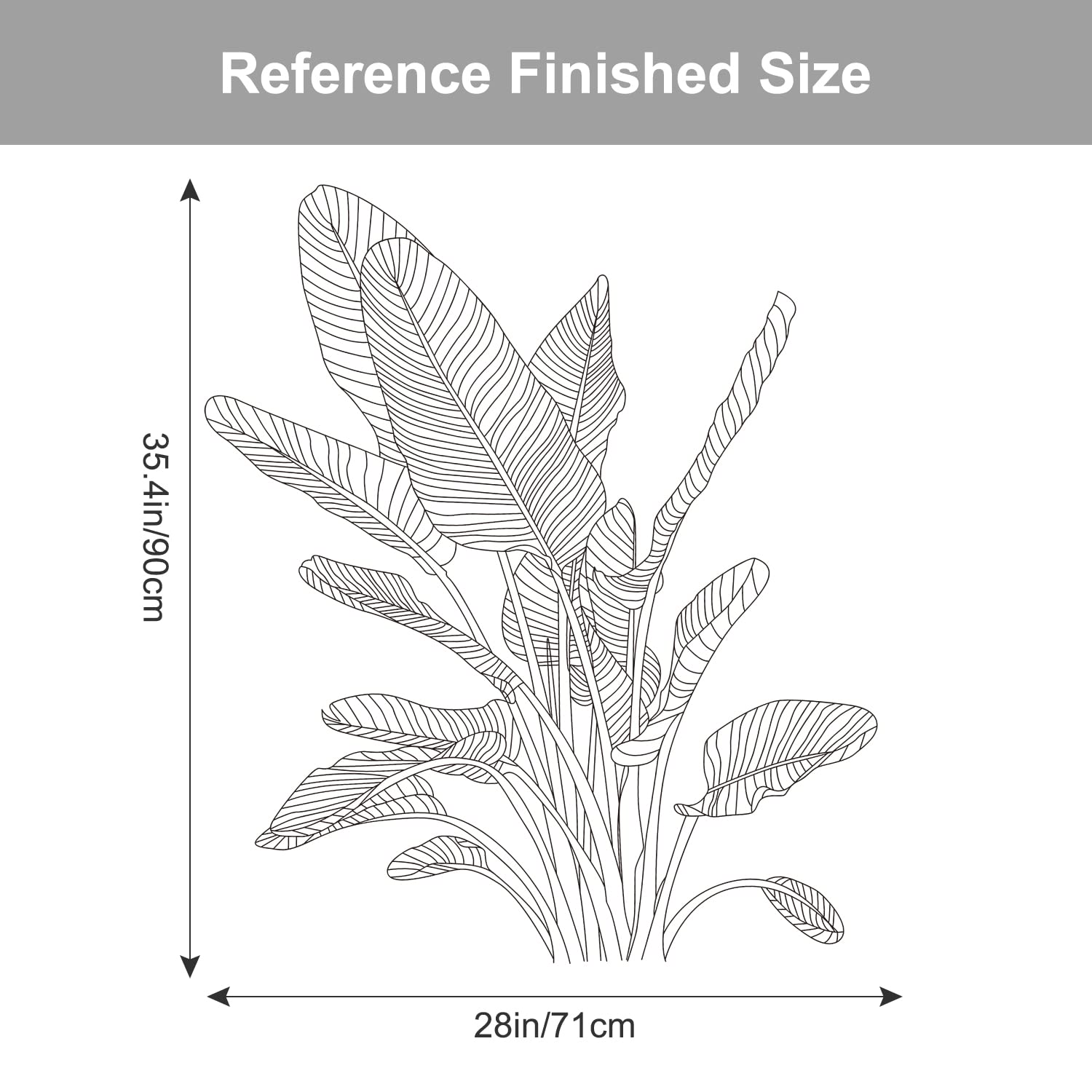 Supzone Simple Tropical Plants Wall Stickers Boho Modern Style Wall Decal Sketch Tropical Palm Leaves Wall Art Sticker for Bedroom Living Room Kitchen Sofa TV Backdrop Wall Decoration