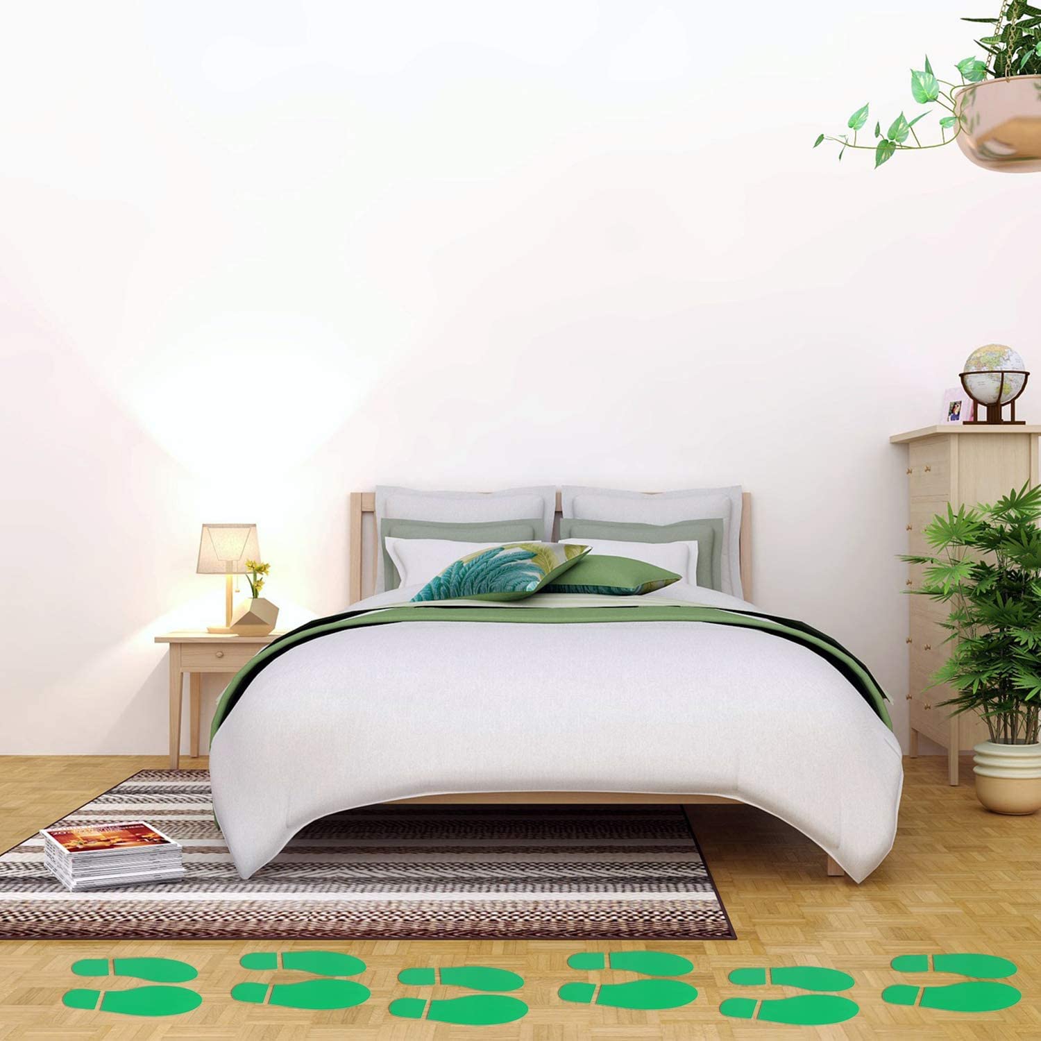 60 Pairs Kids Shoes Decals Footprint Stickers Decals Floor Wall Stairs for Christmas Decor Class, Dance Studio, Floor Stickers Party Decoration Celebrate St. Patrick's Day