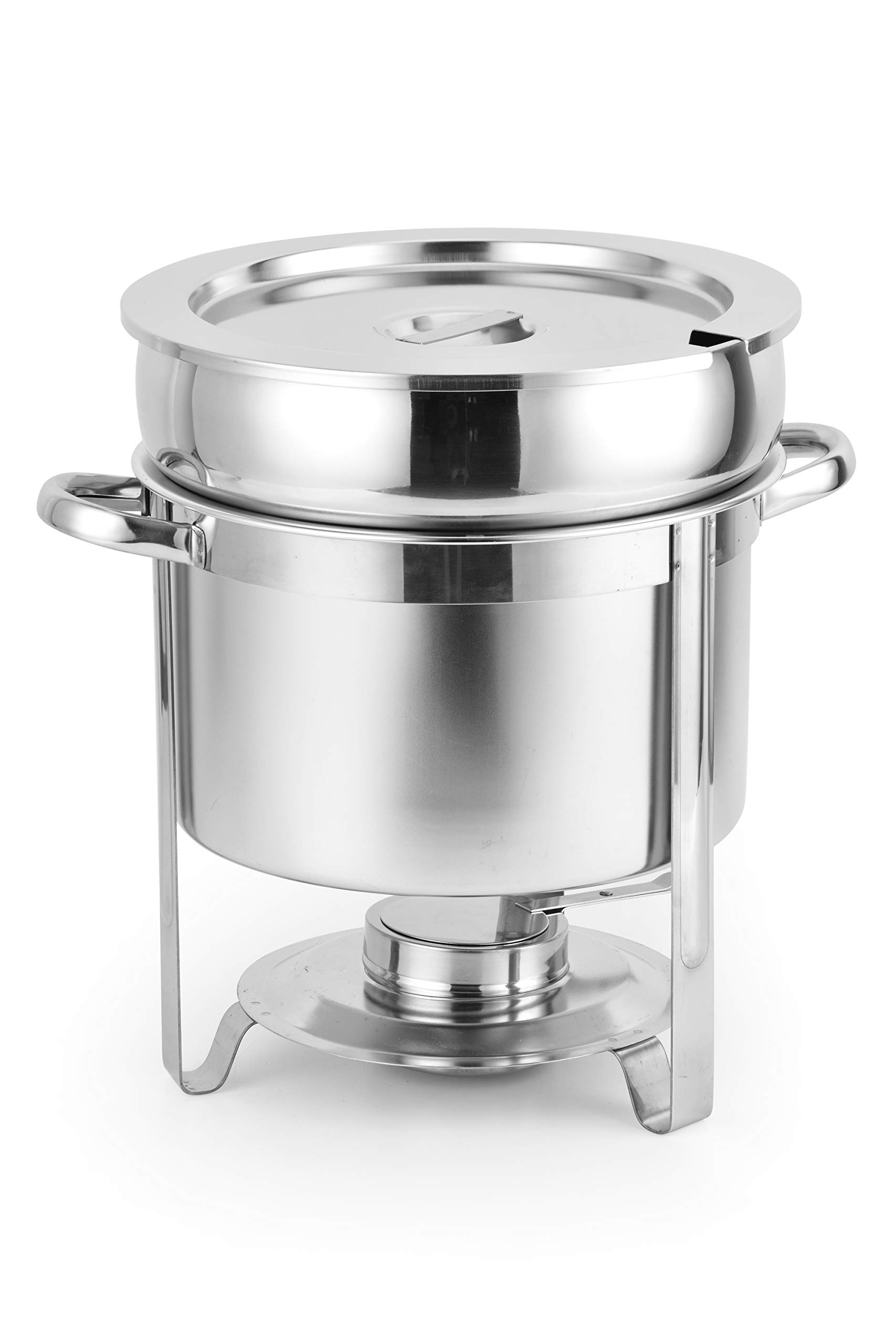 2 Pk 11qt Deluxe Marmite Soup Chafer With 2 6oz Stainless Steel Ladle And 1 Apron