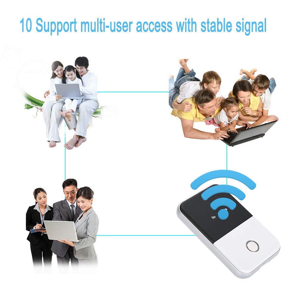 4G LTE Mobile Hotspot Devices,WiFi Box -High Speed -2100Mah -Up to 10 Connected Users -USB Charging-Portable 4G Router Suitable for Phone Laptop Etc,Good Product for Travel