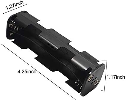 LampVPath (Pack of 2 8 AA Battery Holder, Two Layers Battery Case, 12v AA Battery Holder, 8 AA Battery Holder with Leads with (Pack of 2) I Fonts Clip Connector