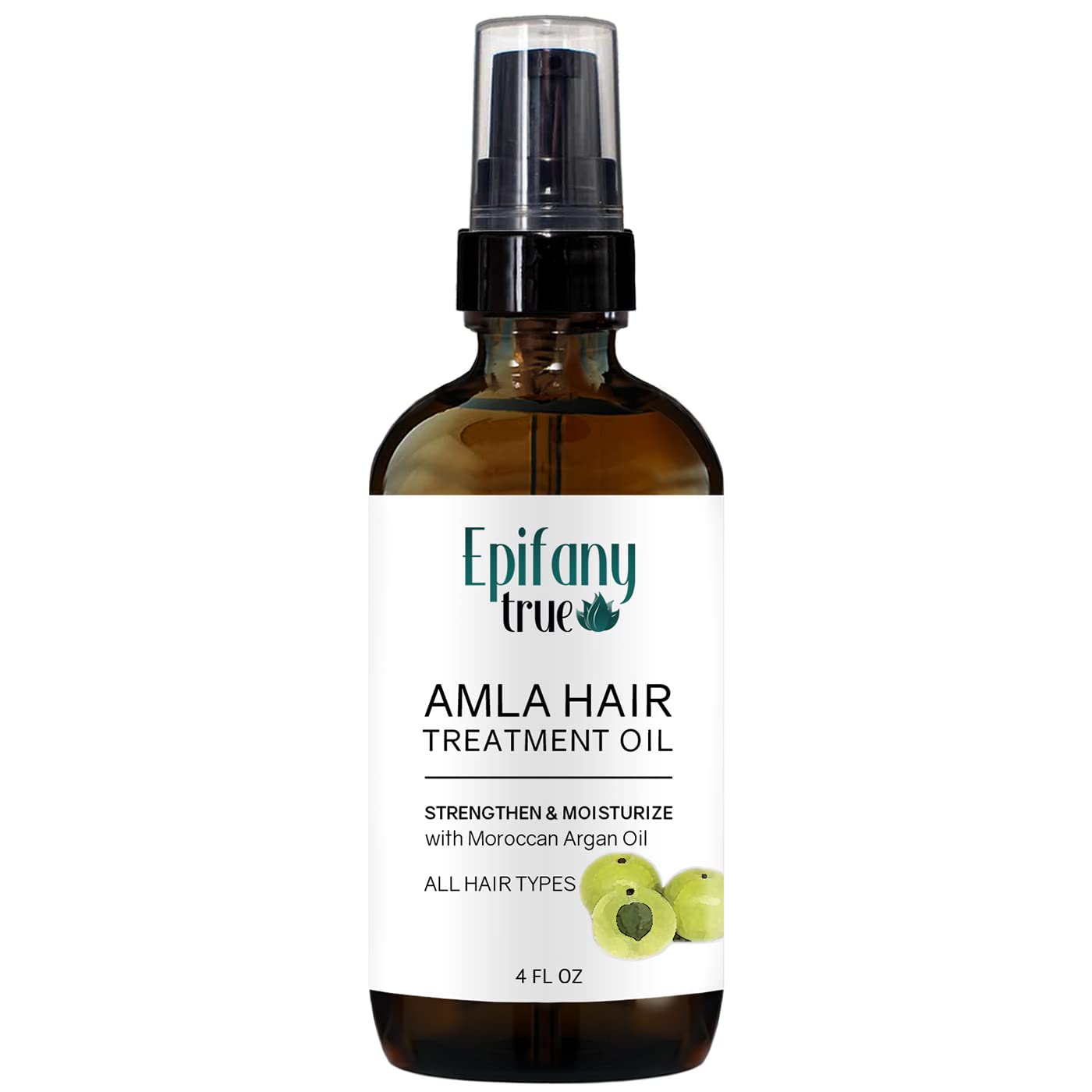 Epifany True Amla Hair Treatment Oil 4oz | Hair Growth, Loss Thinning | Sensitive Scalp | Protective Styles | Argan, Jojoba, Jamaican Black Castor Oil | 100% Natural
