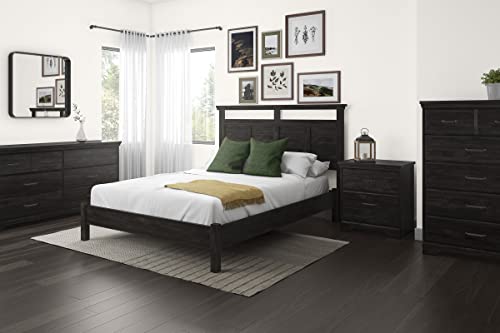 South Shore Versa 2-Drawer Nightstand, Rubbed Black 23 in x 17.75 in x 25.25 in