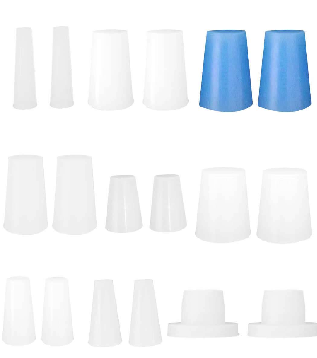 18 PCSďź9PCS SizesďźBelly Button Plug ,Soft Tummy Tuck Belly Button Trainer Belly Button Shaper Silicone Plug, white