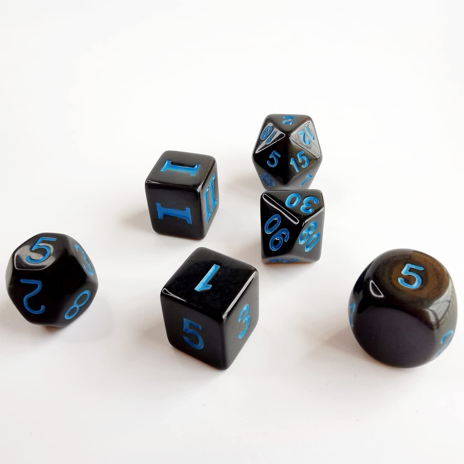 15 Pieces Complete Polyhedral Dice Set D3-D100 Spherical D&D Dice Set with a Drawstring Storage Bag, D100 Dice for Dungeons and Dragons, RPG, MTG Table Games