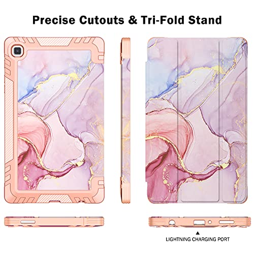 PIXIU Folio Case for Galaxy Tab A7 Lite 8.7" 2021,Heavy Duty Trifold Stand PU Leather Smart Cover for Samsung Galaxy Tab A7 Lite SM-T225/T220 Marble