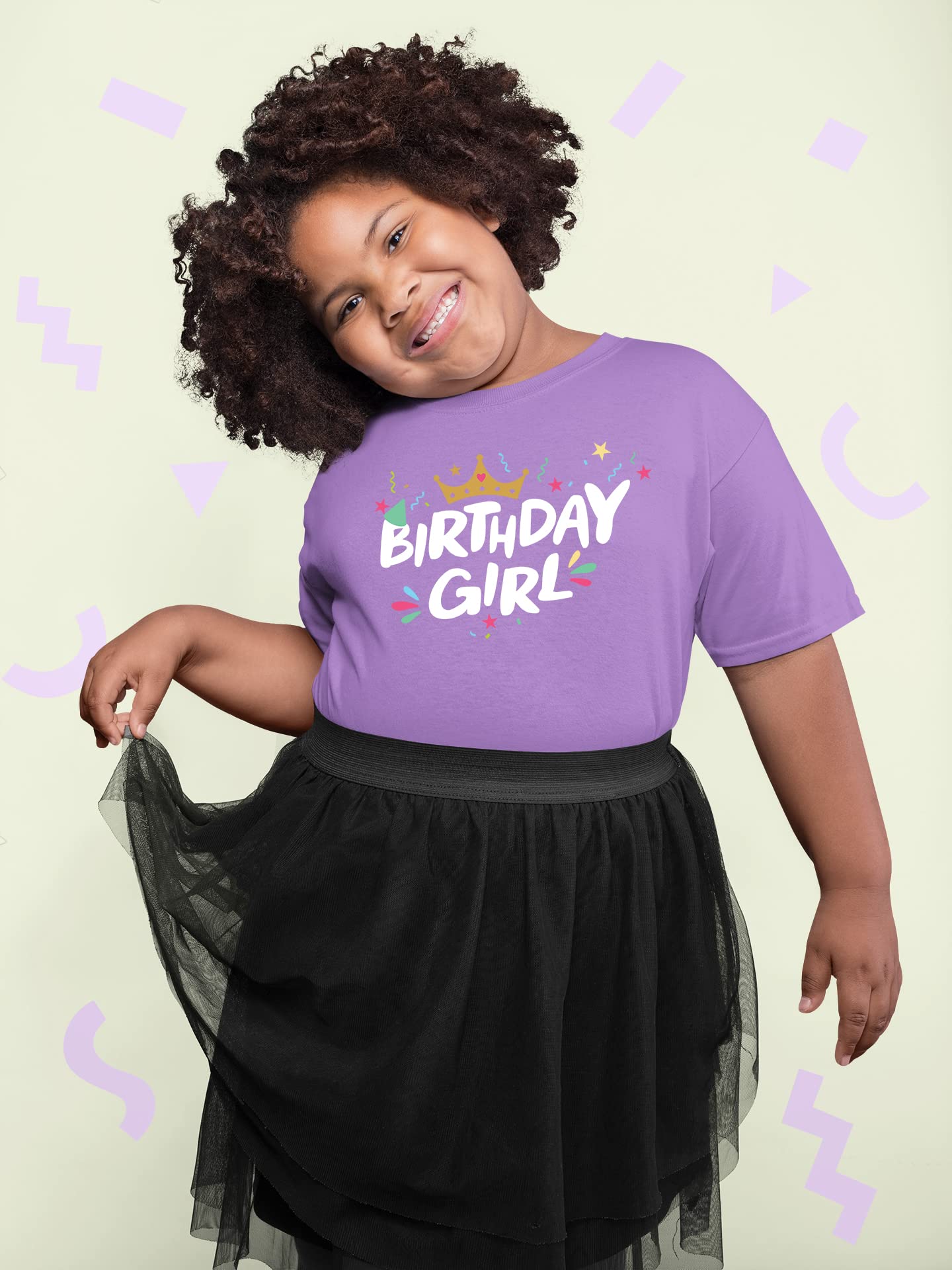 Birthday Girl Shirt Crown 1st First 2nd Two 3rd 4th 5th Toddler Birthday Outfit (Purple, 7 Years)