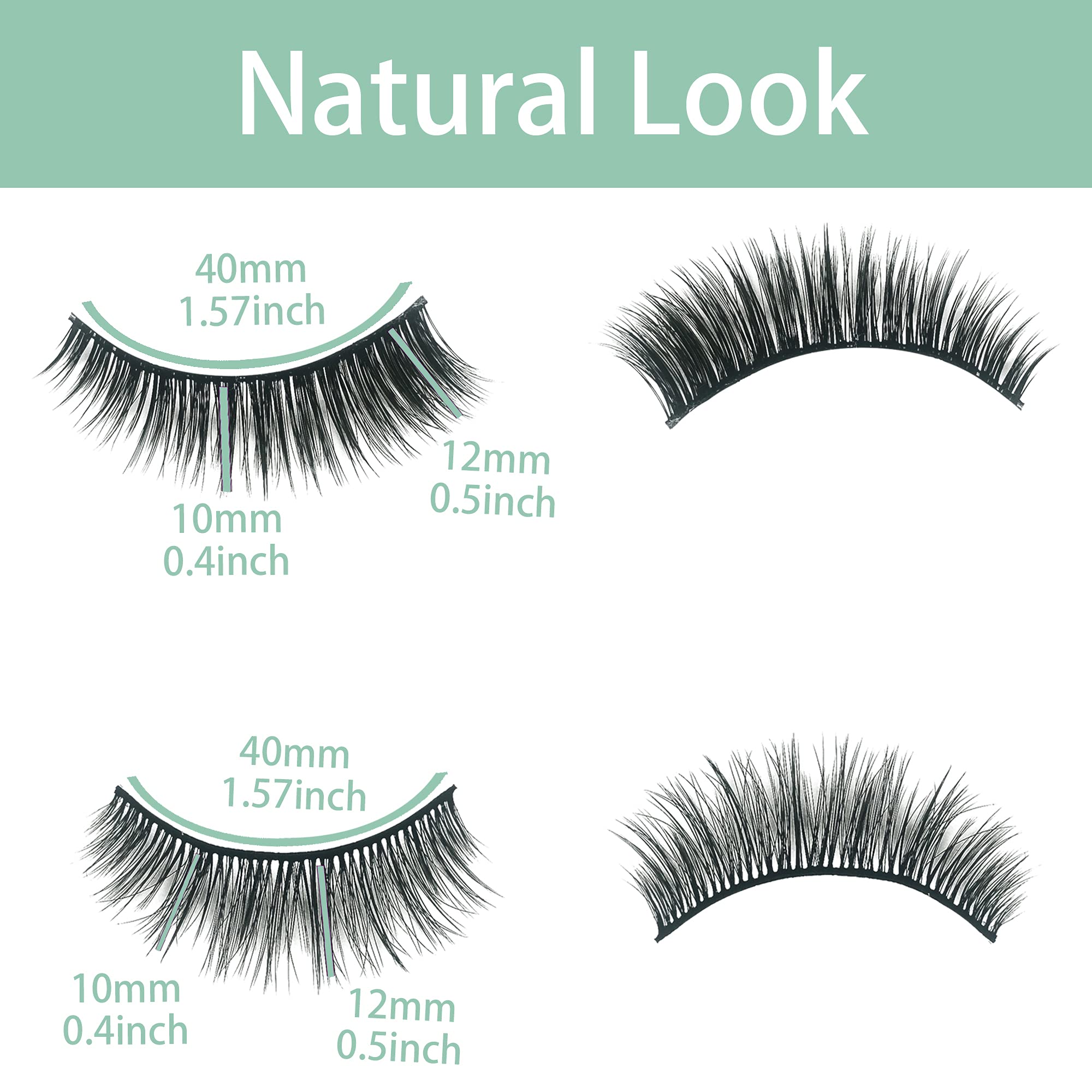 Mikiwi Lashes False Eyelashes 10-12mm Natural Fake Lash Fluffy Light Volume Faux Mink Lashes 10 Pairs Pack Eye lashes