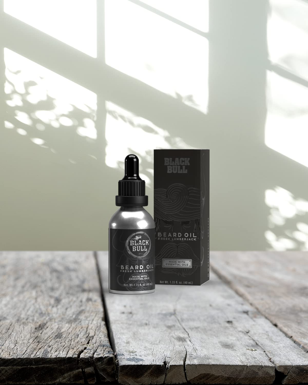 BLACK BULL MEN CARE: Beard Oil, Beard Growth Oil, 100% Natural, made with Essential Oils, Jojoba, Avocado and Menthol, Pack of 2, Beard Products, 40ml