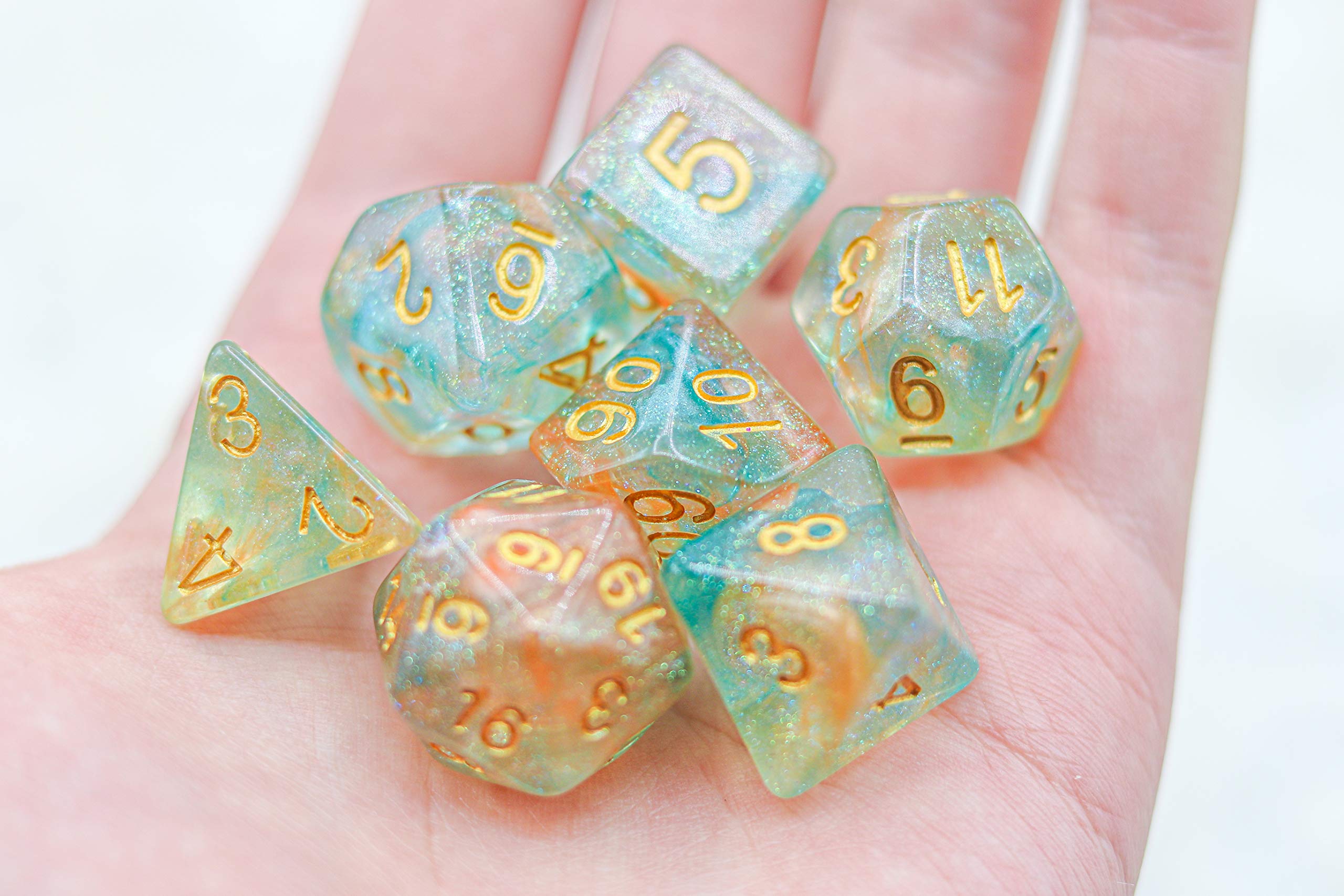 3DEGOS Spirt of Merlin Wizard DND Dice Set for Dungeons and Dragons Gifts, D&D, D and D, Pathfinder, Accessories, D20, Polyhedral, Resin Dice, Metal, Dice Tray, Tower, Bag, Box