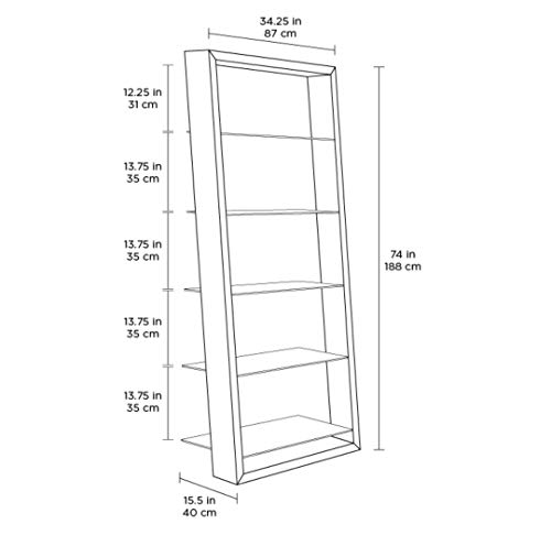 BDI Eileen Shelf 5156 Leaning Shelf, Natural Walnut, Smoked Glass
