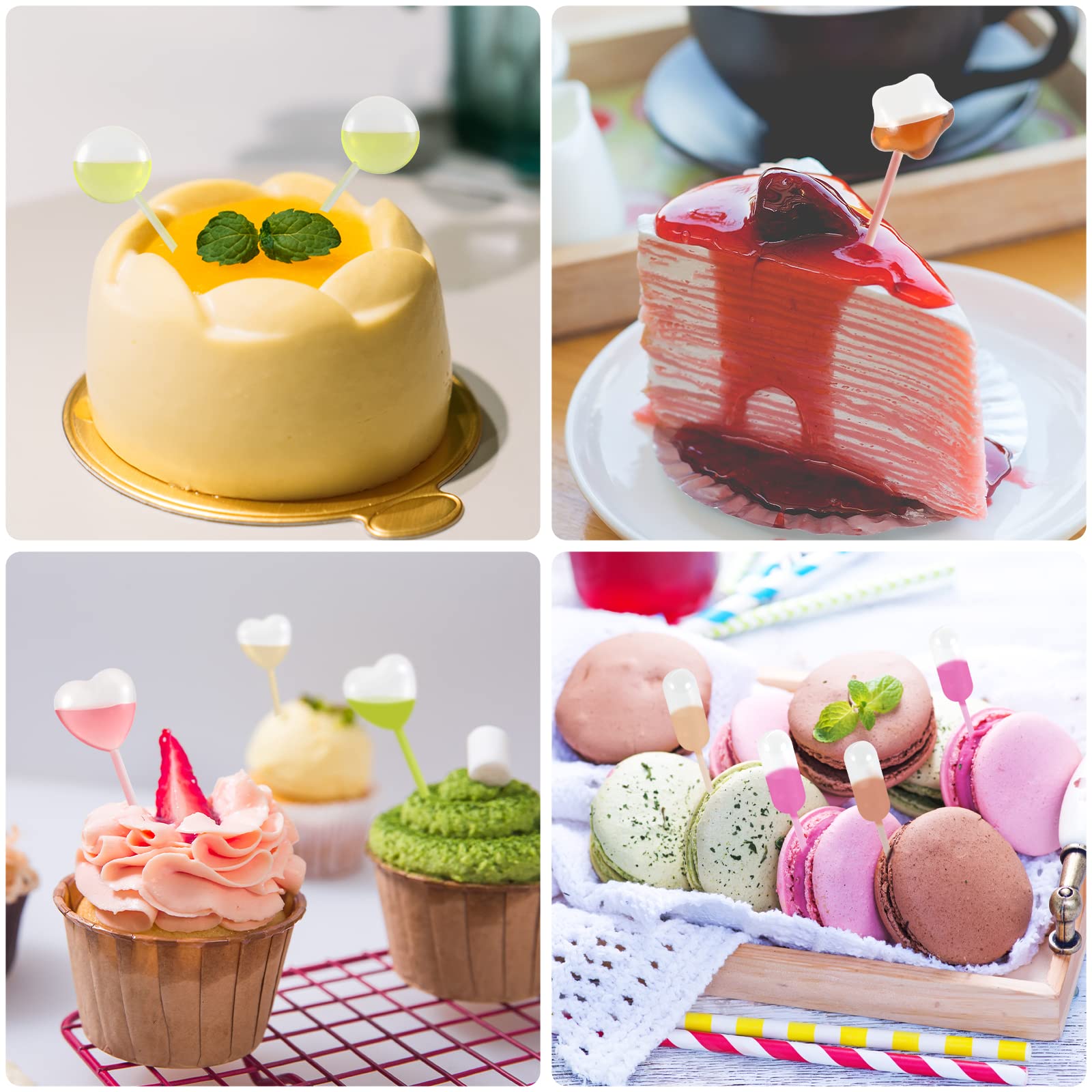 250PCS 4ml Cupcakes Pipettes, Food Grade Plastic Disposable Pipettes, Suitable for Chocolate or Strawberries Cupcakes, Ice Cream, Waffles, Chocolate Dessert