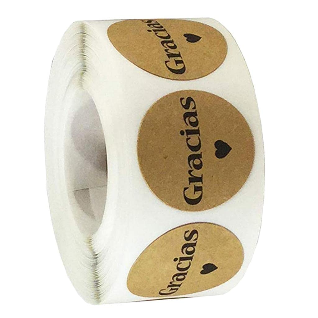 Esquirla Round Paper Spanish Gracias Thank You Stickers Label for Birthday Party