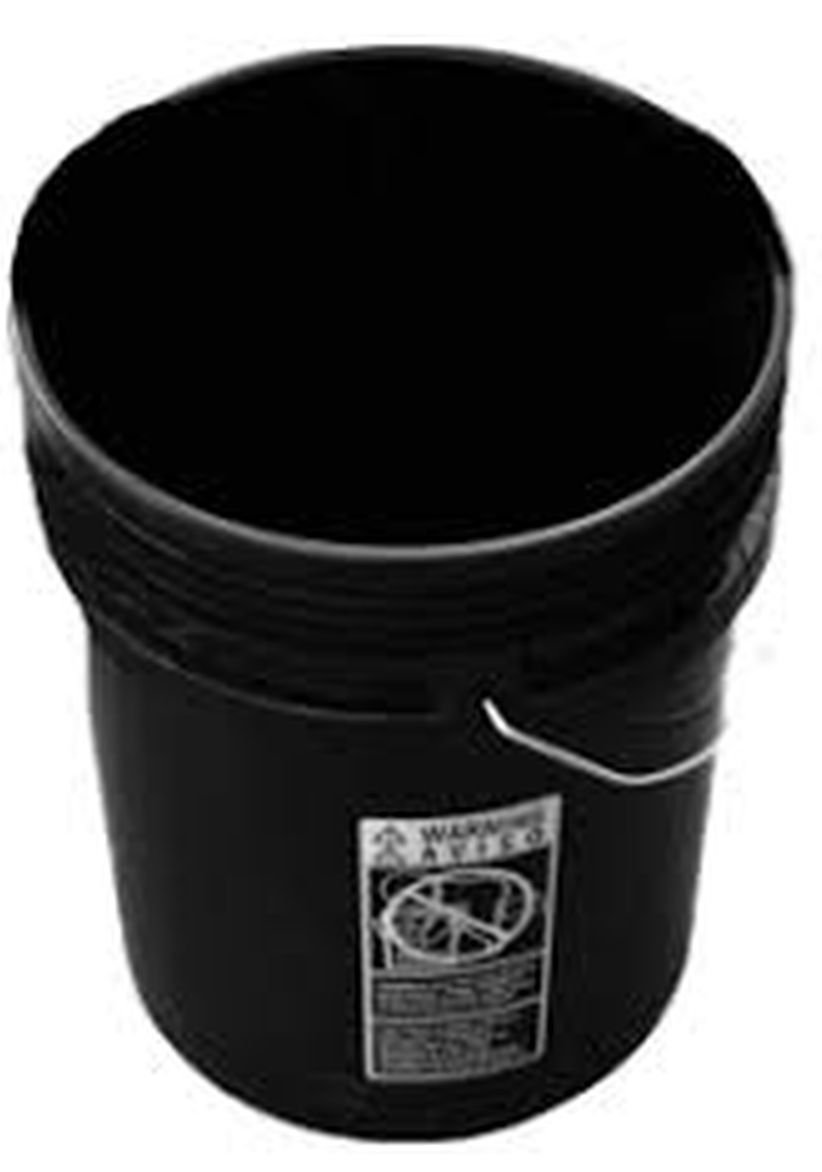 5 Gallon (20L) Plastic Buckets, 3-Pack - Black