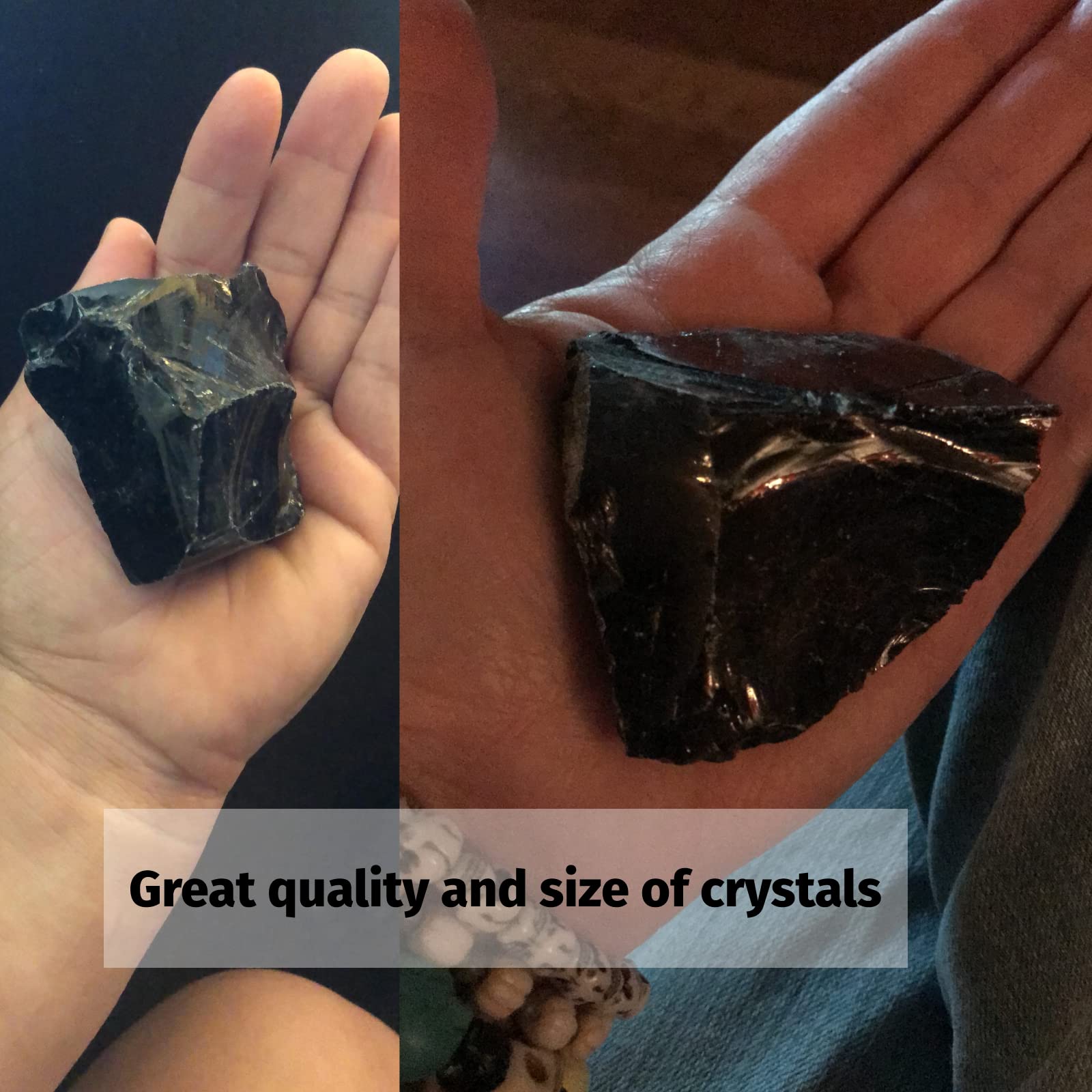 1lb Bulk Raw Black Obsidian Stones - Large 1" Natural Rough Stones for Tumbling, Cabbing, Fountain Rocks, Decoration, Polishing, Wire Wrapping, Wicca & Reiki