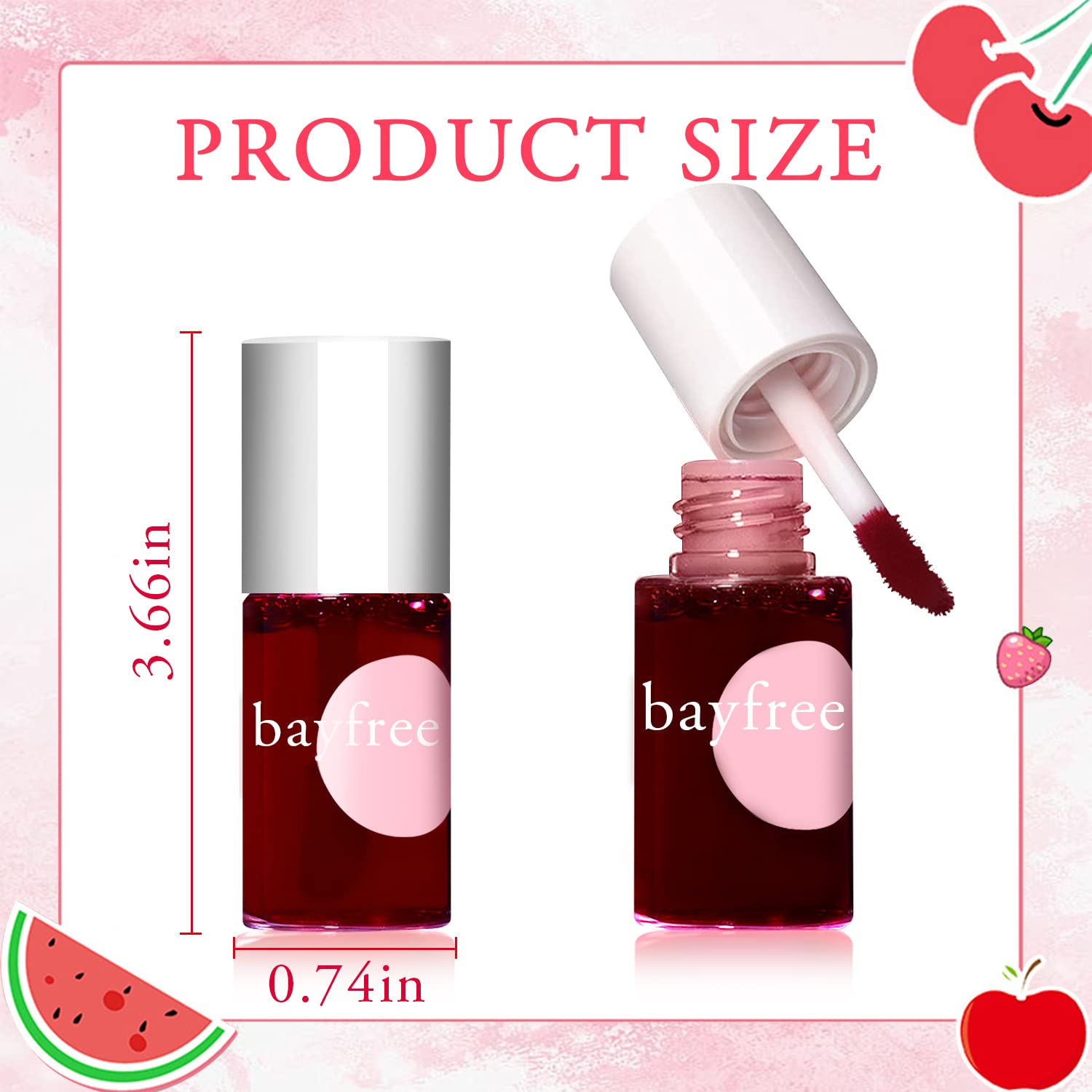 2 Colors Lip Stain Tint,Plumping Mini Liquid Lipstick,Hydrating Moisturizing Lip Cheeks And Eyes,Waterproof&Long Lasting,Natural Glossy Korean Lip Tint Stain Easy Application, Non-Sticky(03+04)