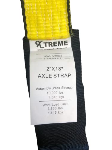 2" x 18"; 3,333 lbs. Working Load Limit Premium axle Strap, Race Car Carrier Hauler Trailer Tow Truck Wheel Tie Down