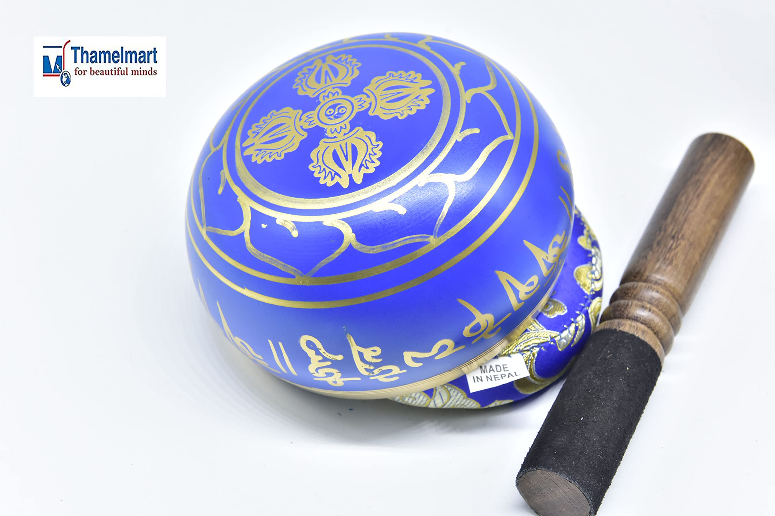 5 Inch Tibetan Meditation Yoga Singing Bowl Set with free,wooden Mallet Silk Cushion and Carry bag from Nepal, Singing bowls.