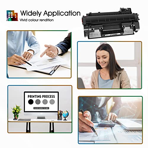 Cool Toner Compatible Toner Cartridge Replacement for HP 80A CF280A 80X CF280X Laserjet Pro 400 M401n MFP M425dn M401dne M401dn M401dw M425dw Laserjet Pro 400 Toner M401 M425 Printer (Black, 4-Pack)