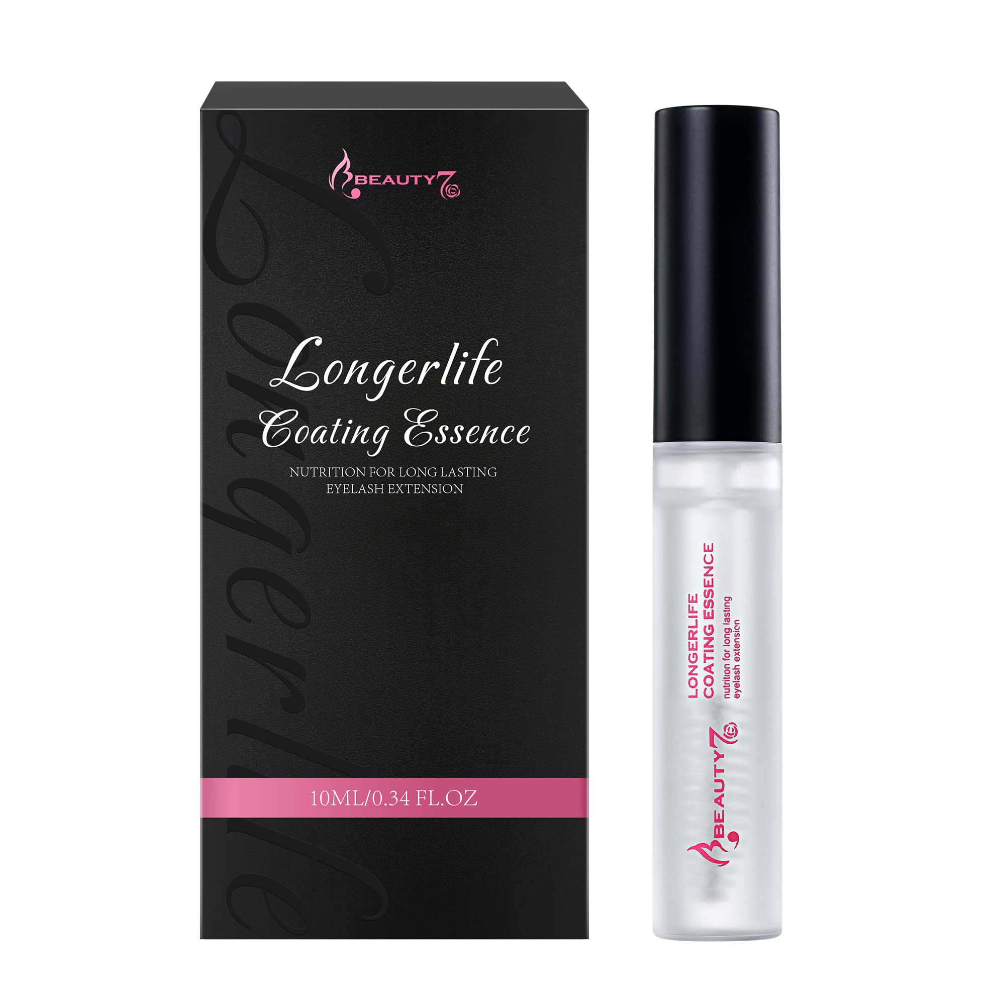 Beauty7 Eyelash Coating Essence Clear Lash Eyelashes Coating Essence Sealant Sealer 10ML Mascara Brush Extend Eyelashes Extension Longer Life Aftercare Non-Scent Waterproof Better Retention