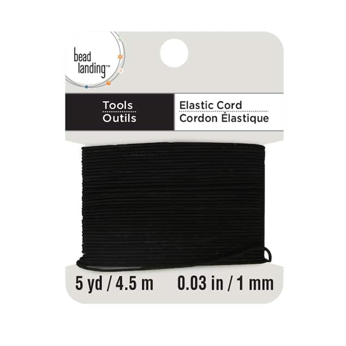 1mm Stringing Elastic Cord by Bead Landing (Black)