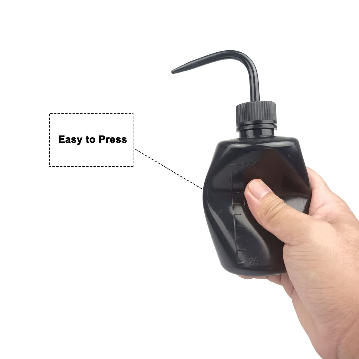 2Pcs 250ml 8.5oz Plastic Safety Wash Bottle,Narrow Mouth Squeeze Bottles for Tattoo Wash,Chemistry, Industry, Lab & Gardening-Black