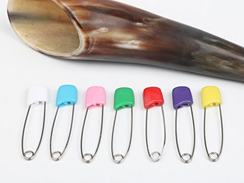 AnMiao Star 2 Inch Long 50 Pcs Plastic Head Safety Pin Safety Locking Baby Cloth Diaper Nappy Pins (8 Colors)