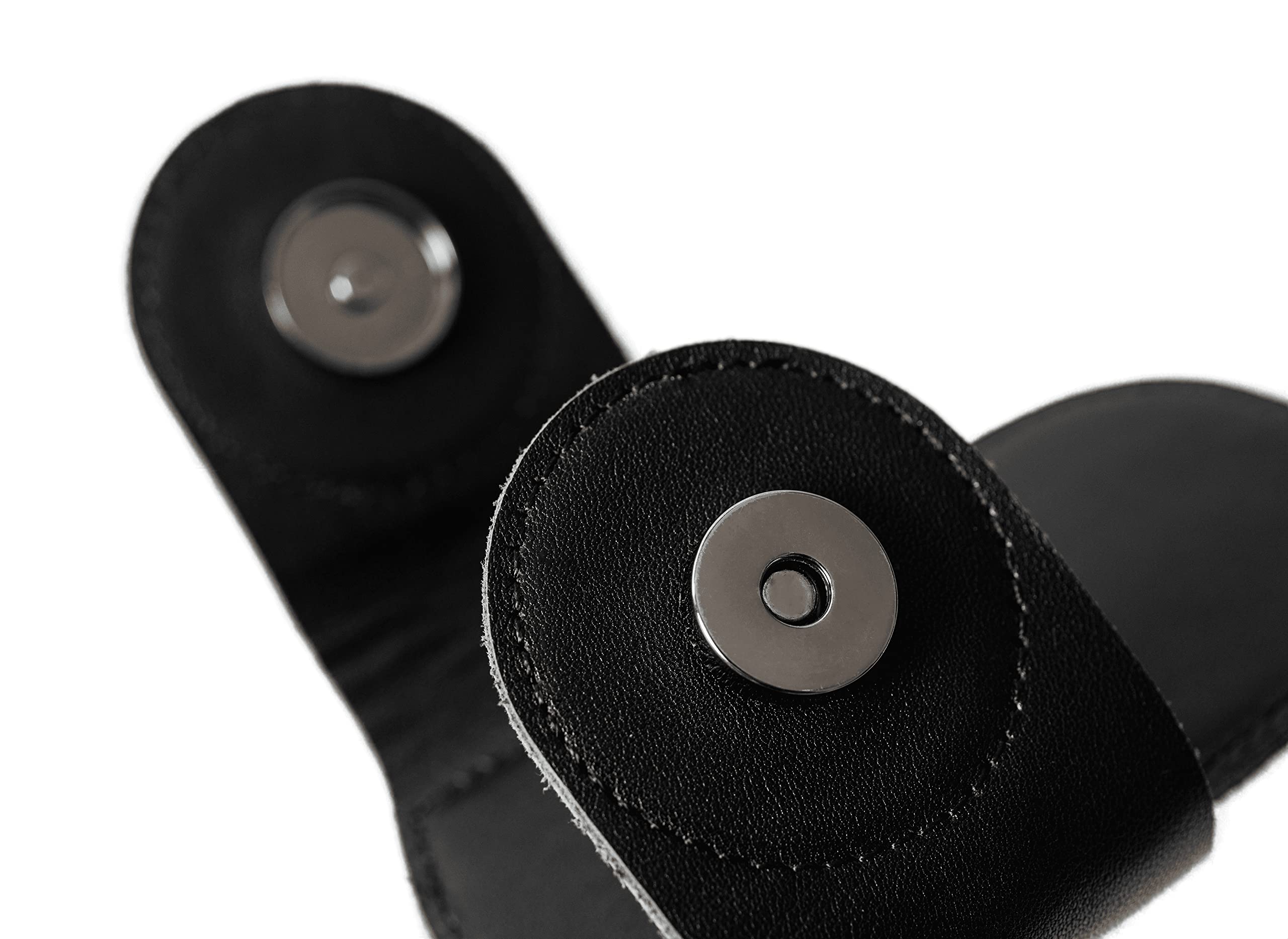 Wenses Magnetic Stethoscope Holder Hip Clip Black Genuine Leather Gift Set, Includes Writing Pen